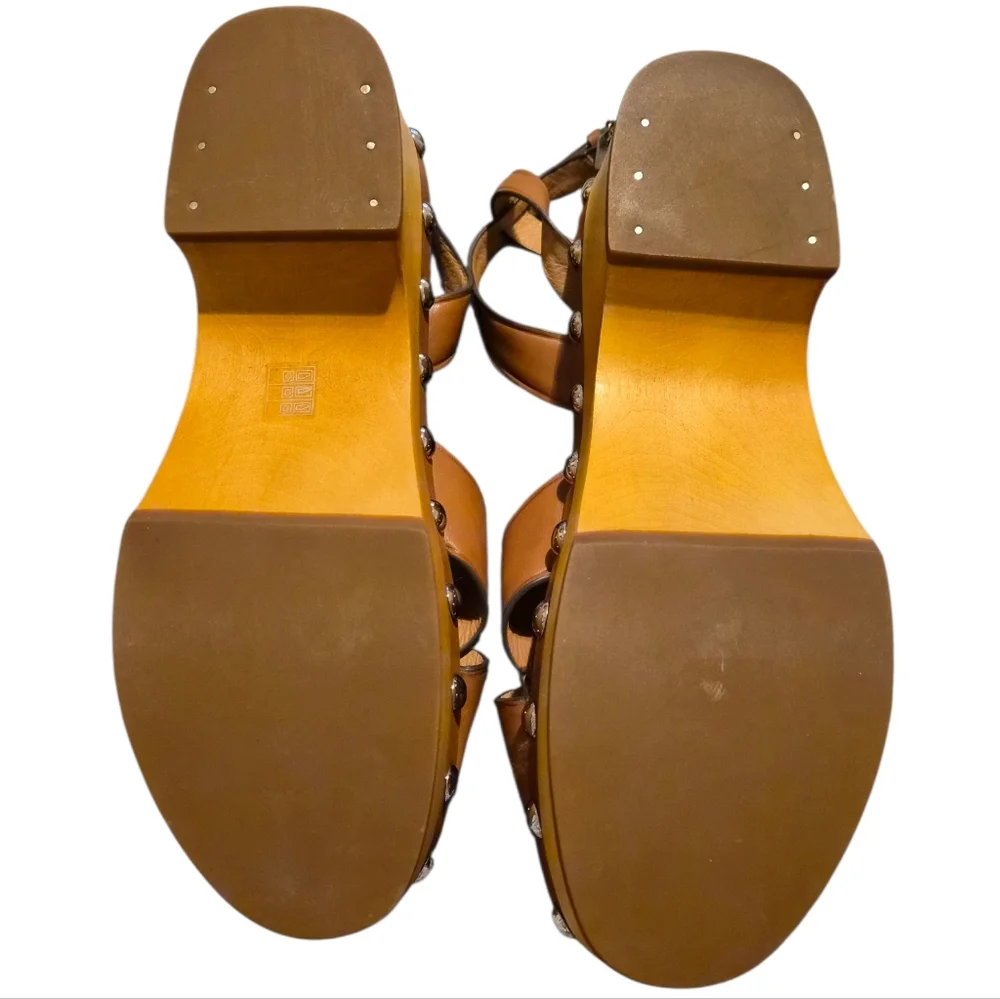 Coach | Shoes | Coach Astor Semi Matte Calf Studded Sandals Saddle 7 ...
